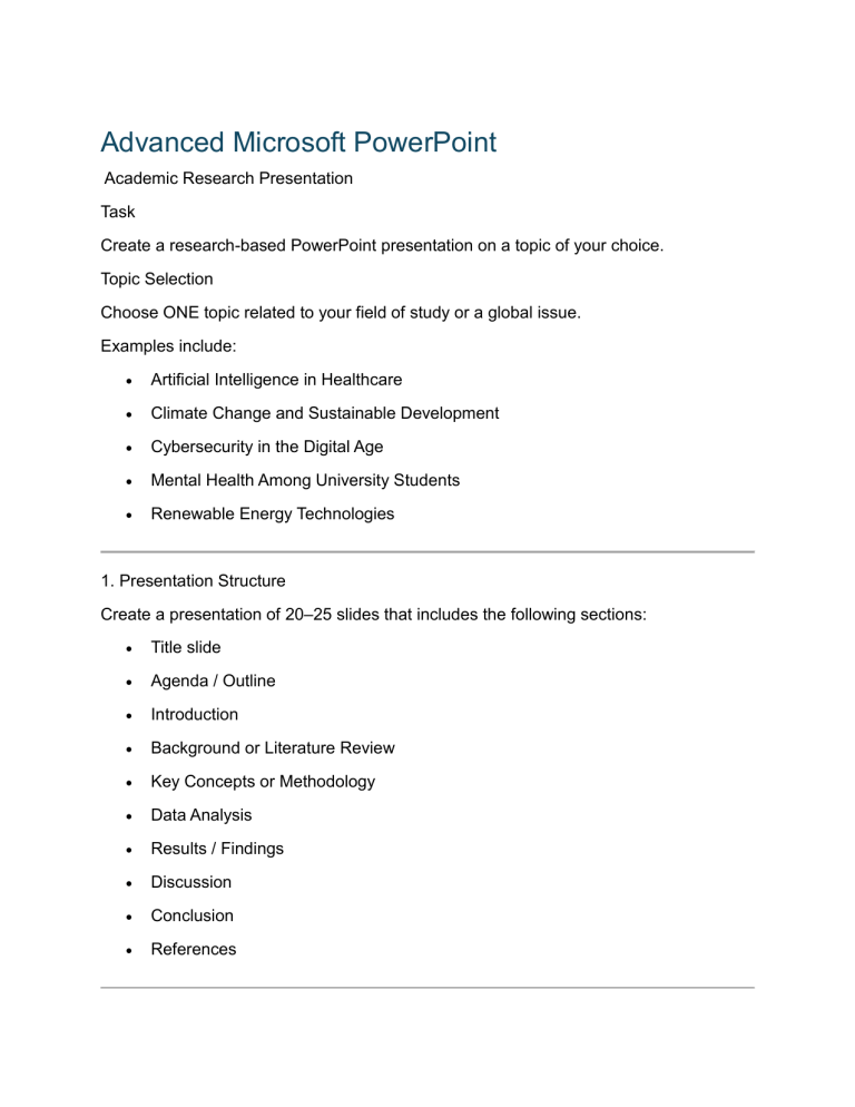Advanced PowerPoint Academic Research Presentation Guide