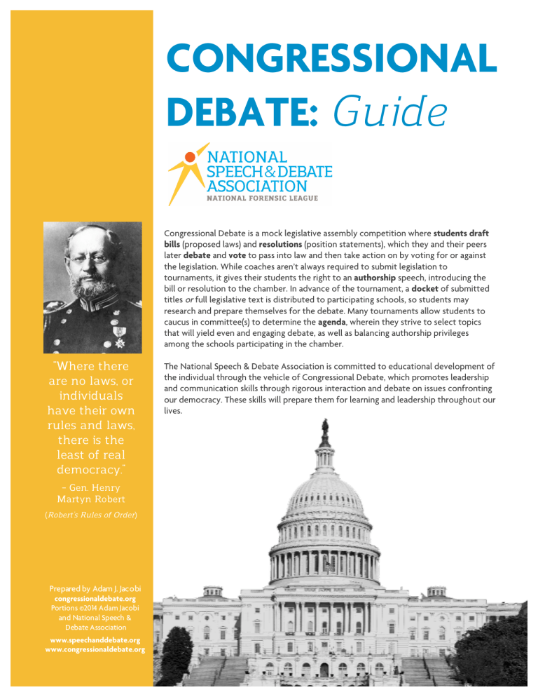 Congressional Debate Guide: Rules & Structure