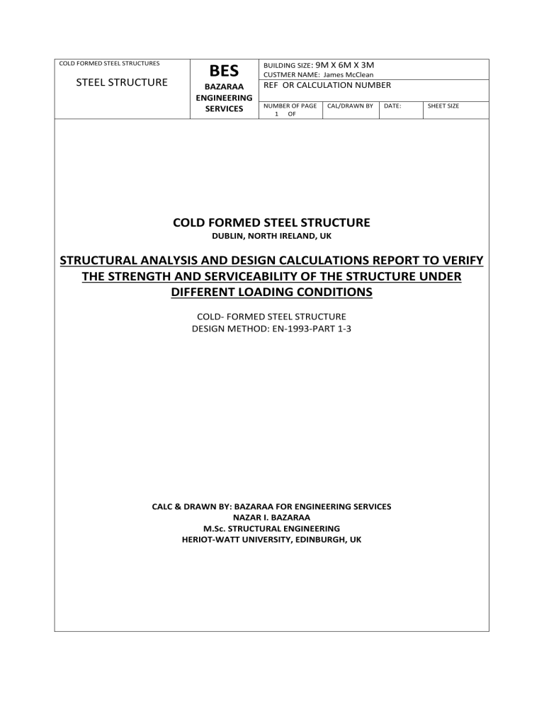 Cold Formed Steel Structure Design Report