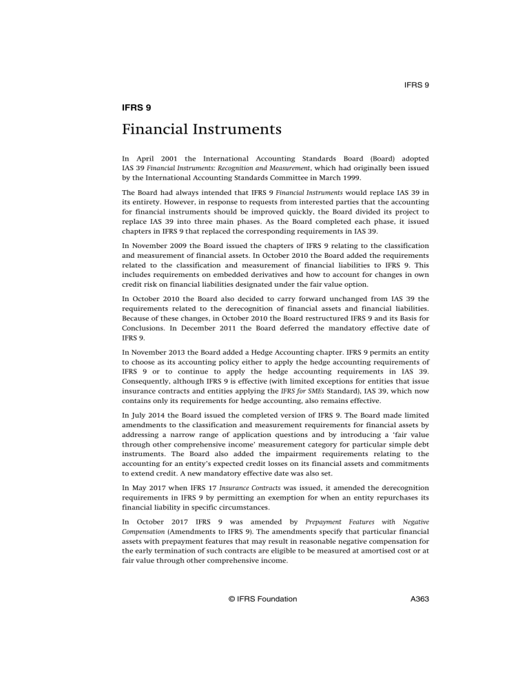 IFRS 9 Financial Instruments Standard - Accounting for Financial Assets ...