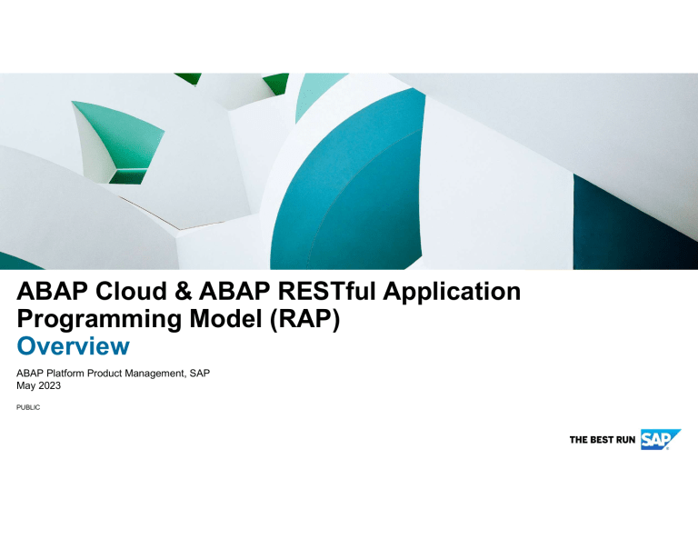 ABAP Cloud & RAP Overview: SAP's Programming Model