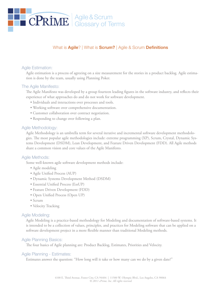 Agile & Scrum Glossary of Terms