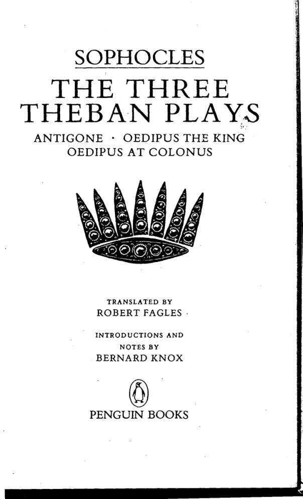 Sophocles: The Three Theban Plays - Penguin Classics