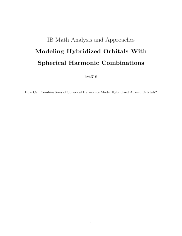 Modeling Hybridized Orbitals with Spherical Harmonics