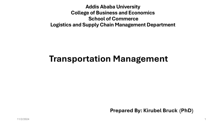 Transportation Management: Economies, Rates, and Routing