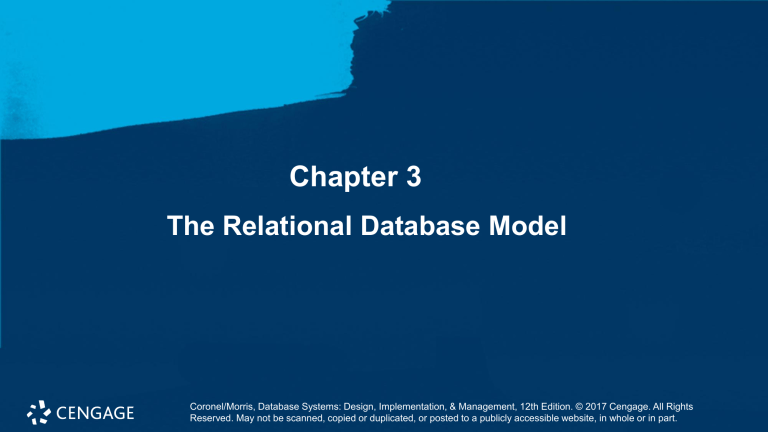 Chapter 3: The Relational Database Model