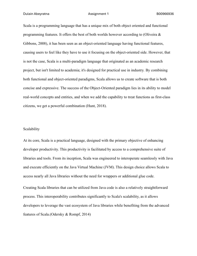 Scala Programming Language Analysis