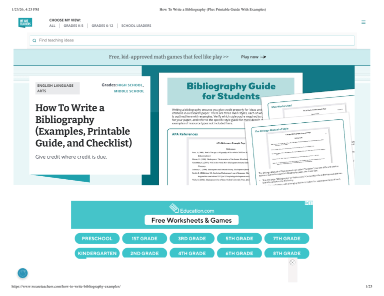 How To Write a Bibliography (Examples, Printable Guide, and Checklist)