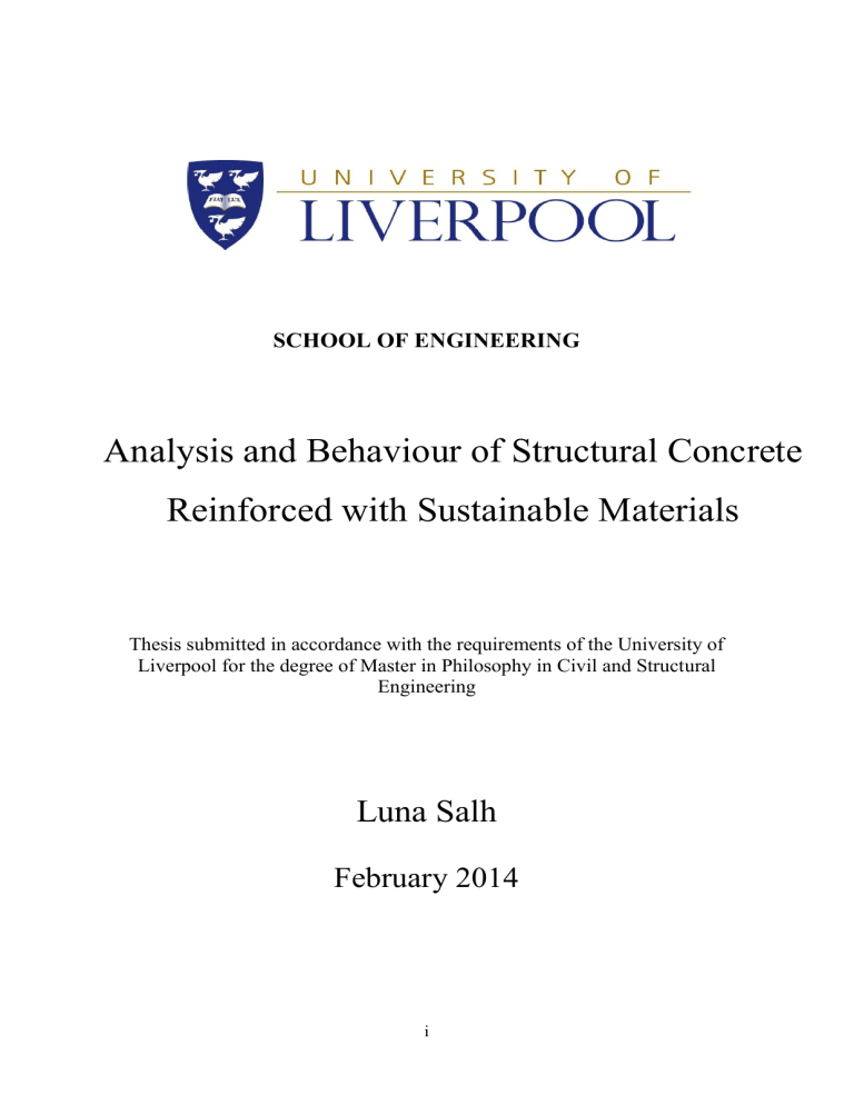 Analysis of Structural Concrete with Sustainable Reinforcement
