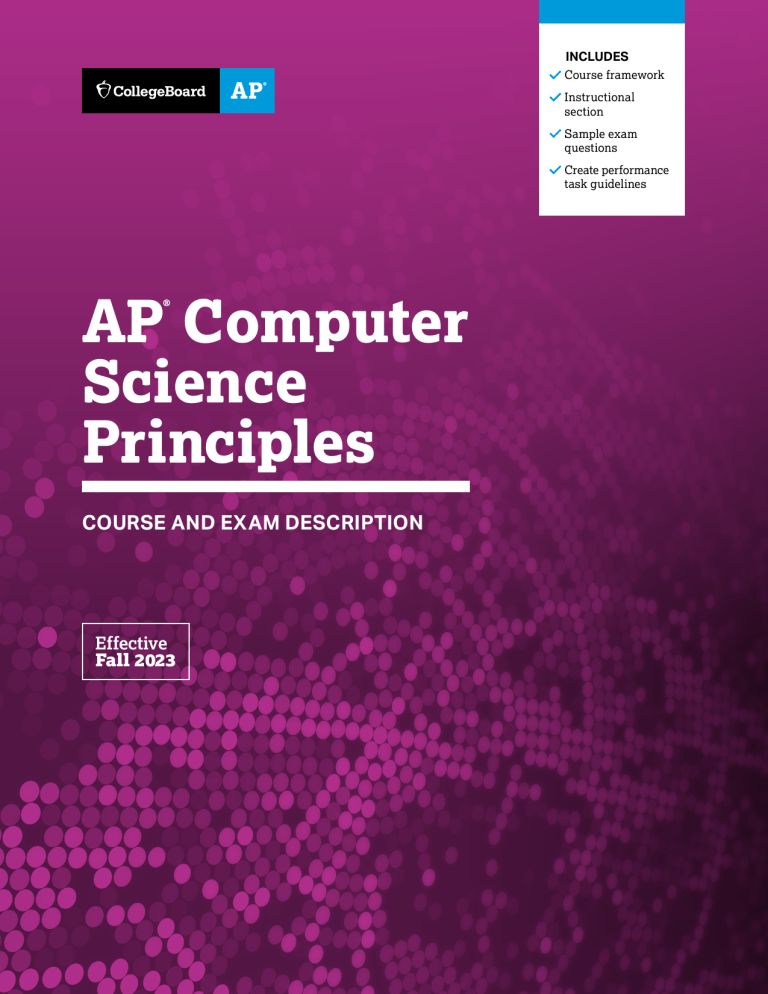 AP Computer Science Principles Course and Exam Description 2023