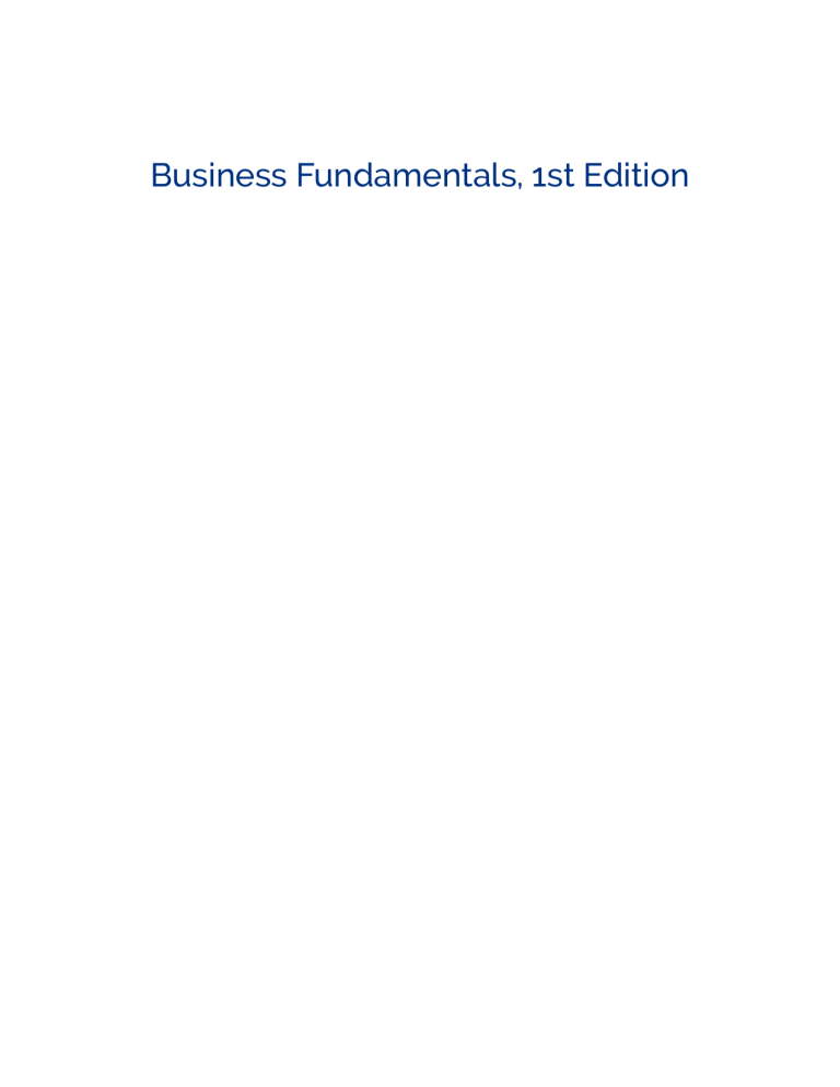 Business Fundamentals Textbook