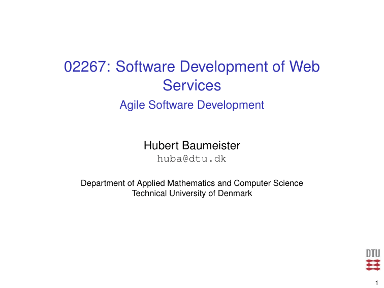 Agile Software Development Lecture Slides