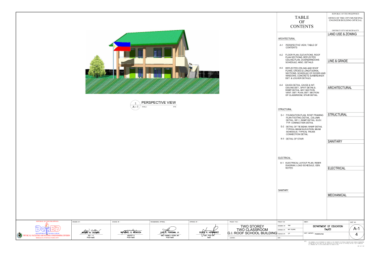 Two-Storey Two-Classroom School Building Blueprints