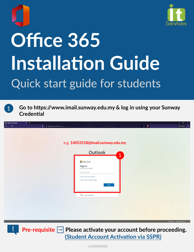 Office 365 Installation Guide for Students