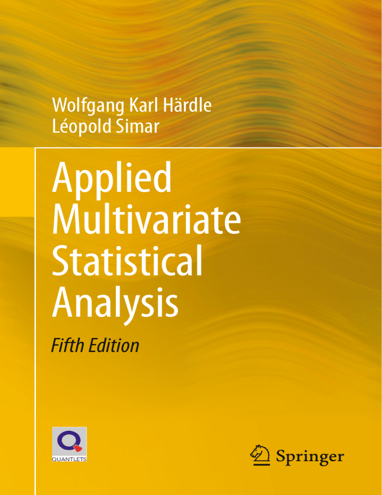 Applied Multivariate Statistical Analysis Textbook