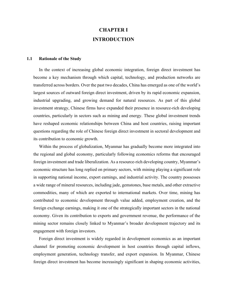Chinese FDI in Myanmar's Mining Sector: An Analysis