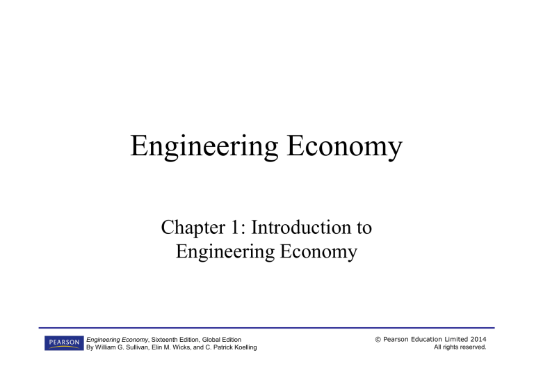 Engineering Economy Chapter 1: Introduction