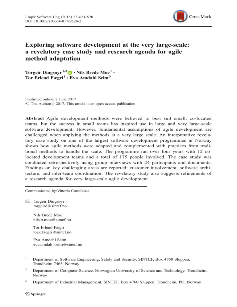 Agile Method Adaptation in Very Large-Scale Software Development: Case ...