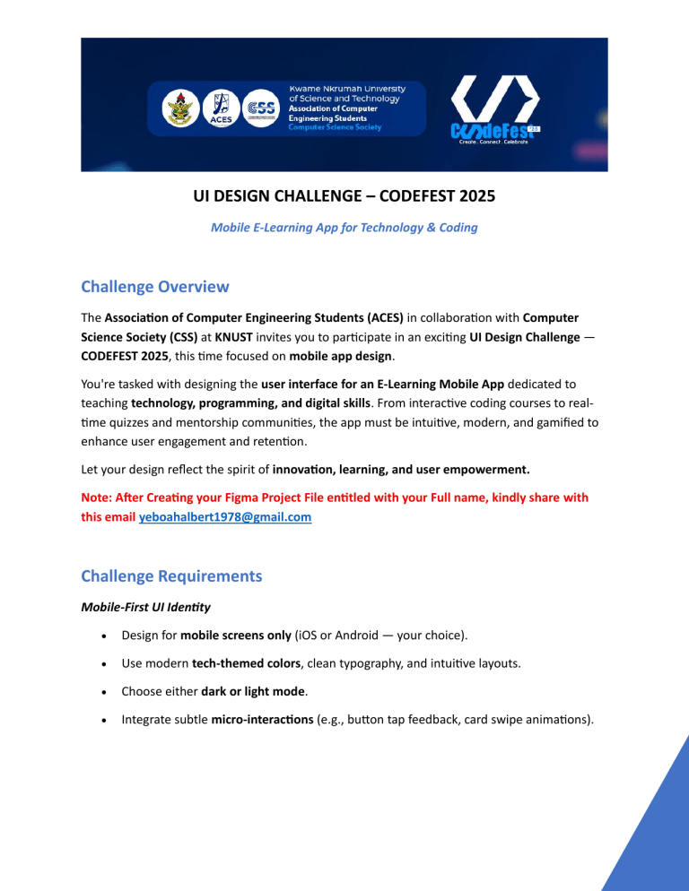 UI Design Challenge - CODEFEST 2025