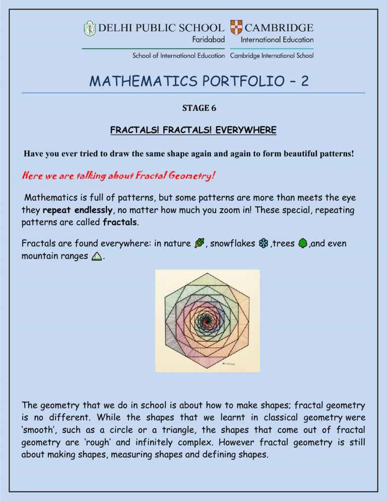 Mathematics Portfolio: Fractals Everywhere