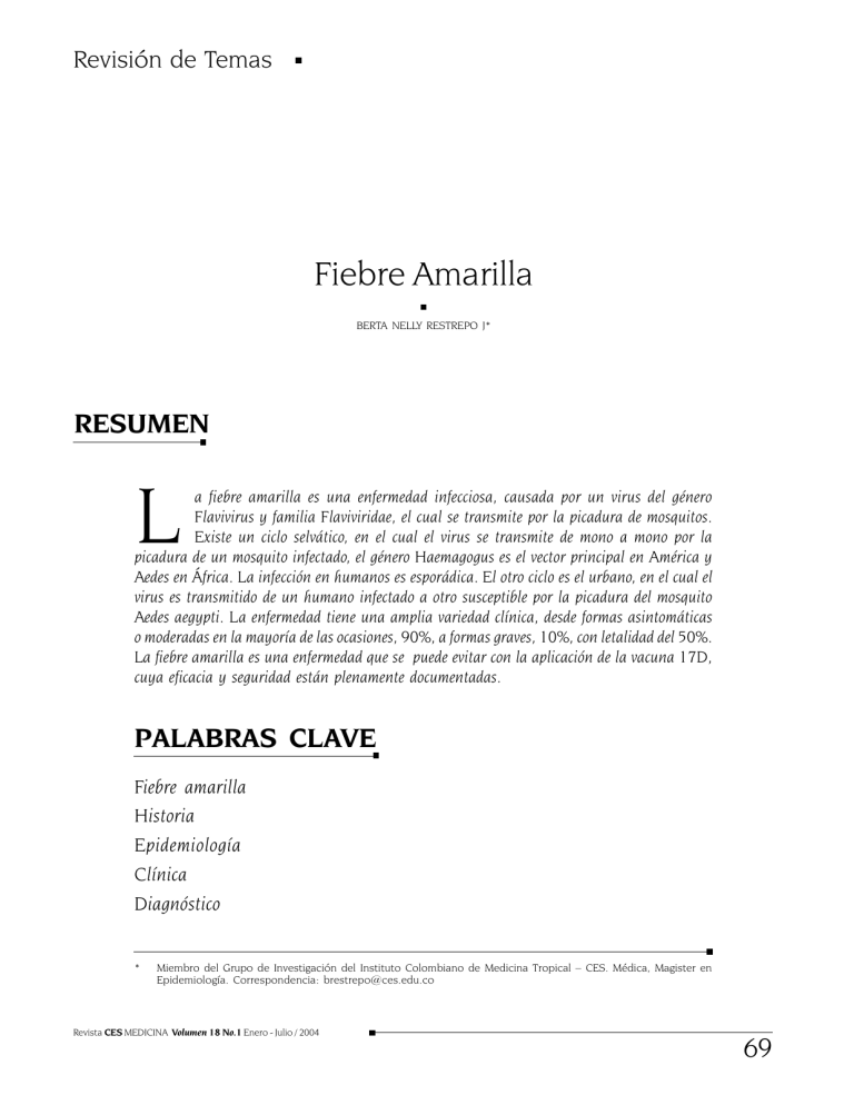 Fiebre Amarilla: Revisión de Temas