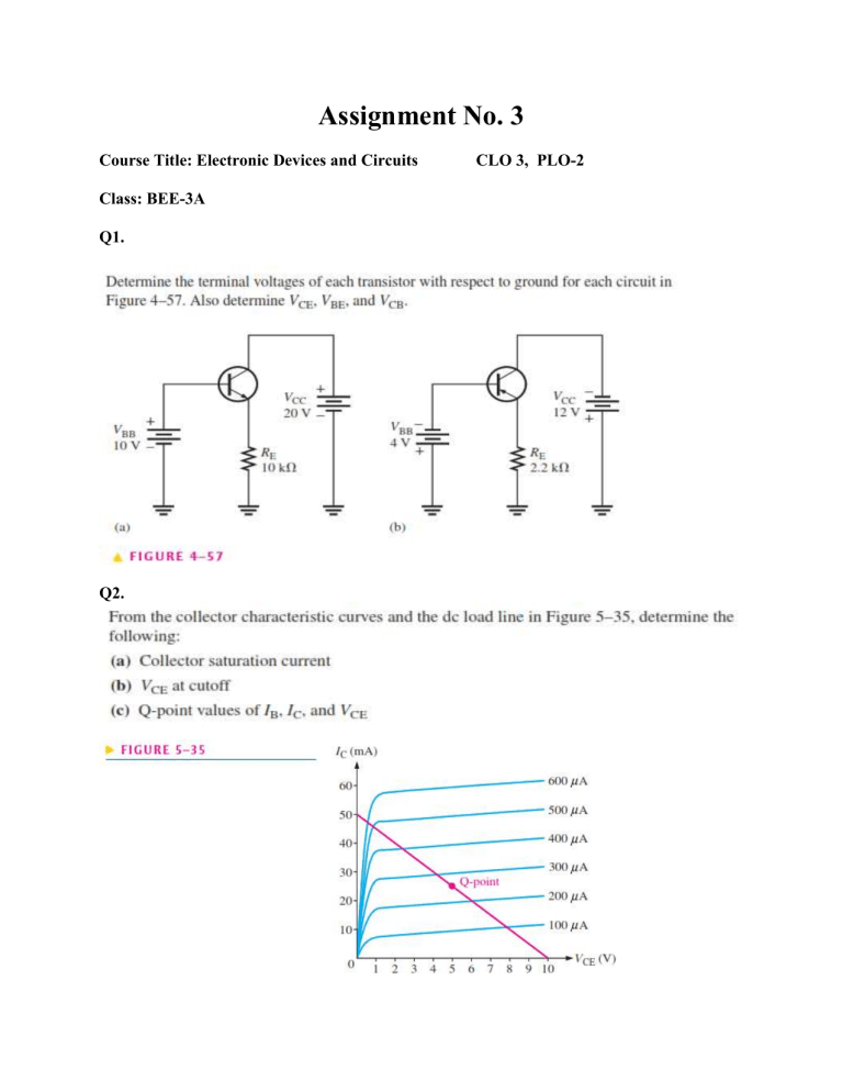 Assignment 3: Electronic Devices and Circuits
