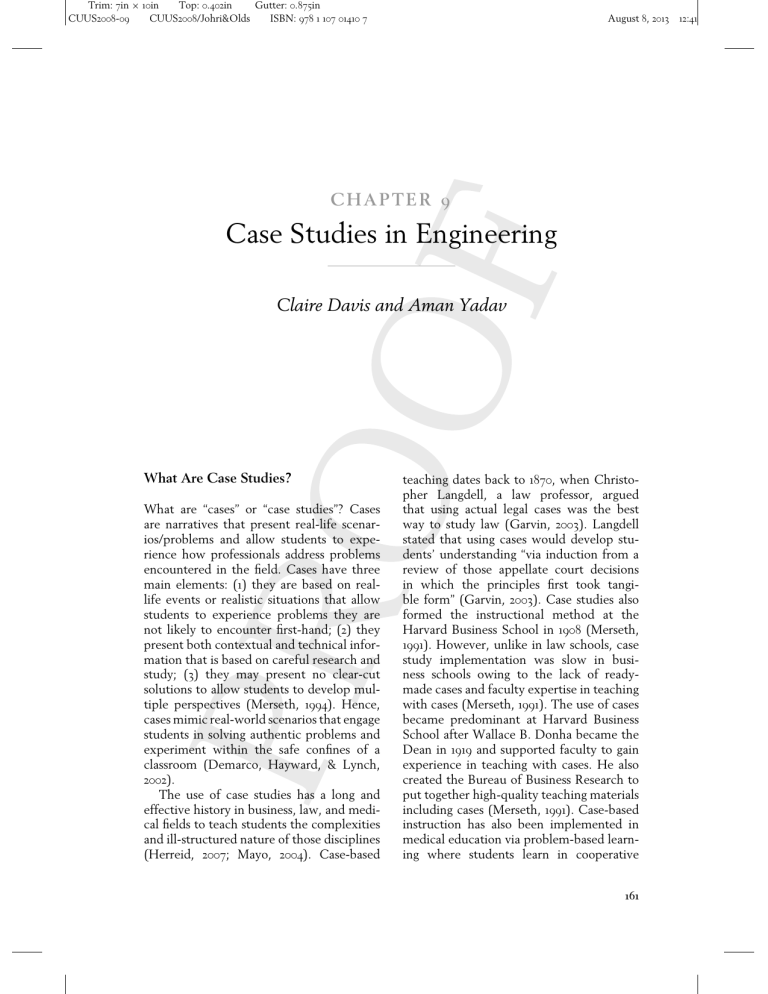 Case Studies in Engineering - Chapter 9