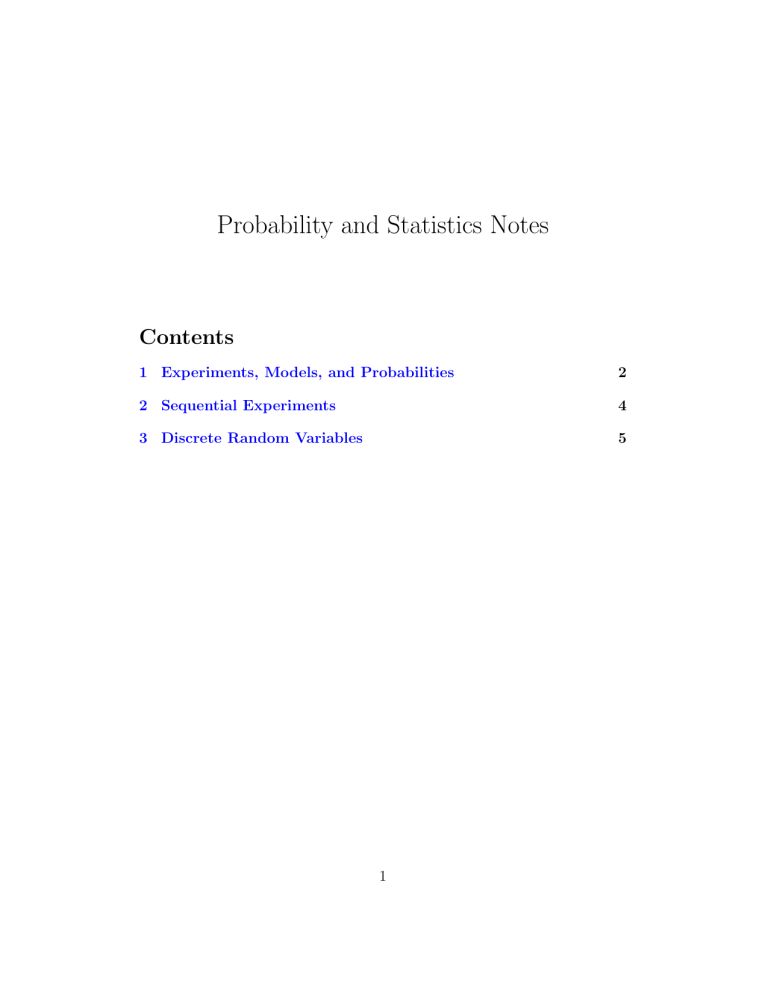 Probability and Statistics Notes