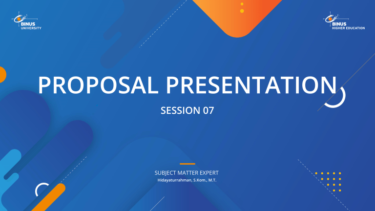 Research Proposal Presentation Guide
