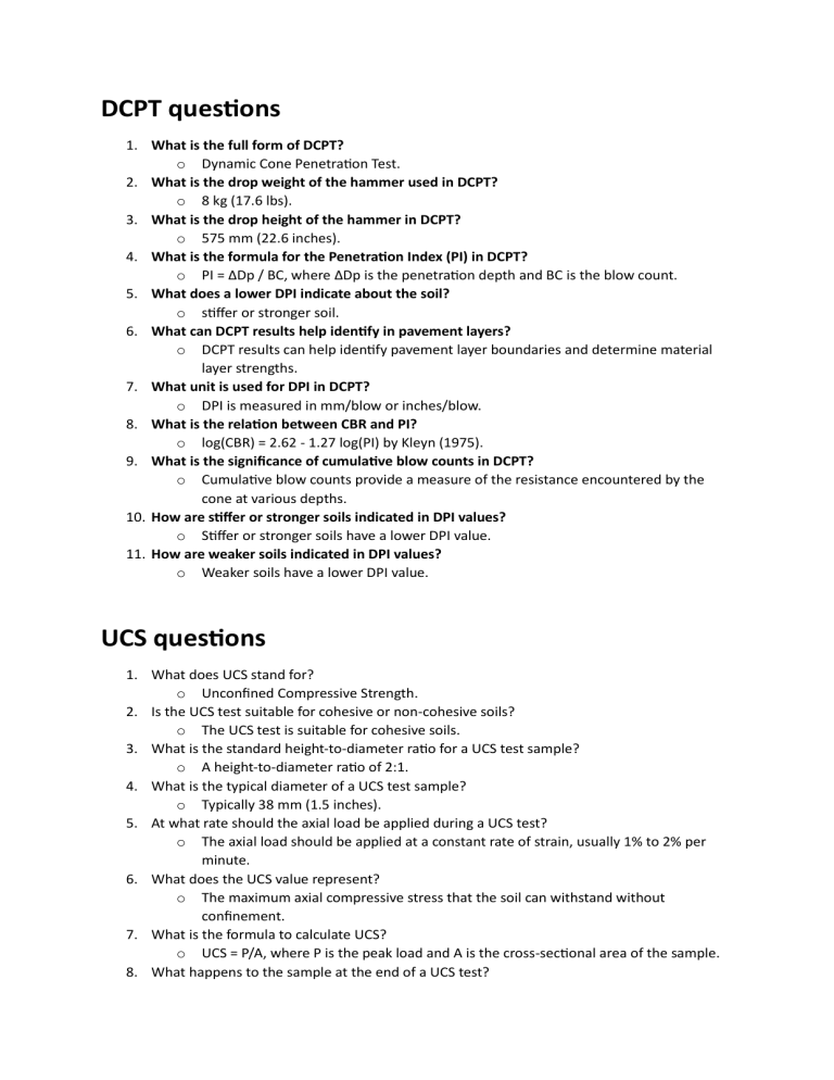 DCPT & UCS Test Questions