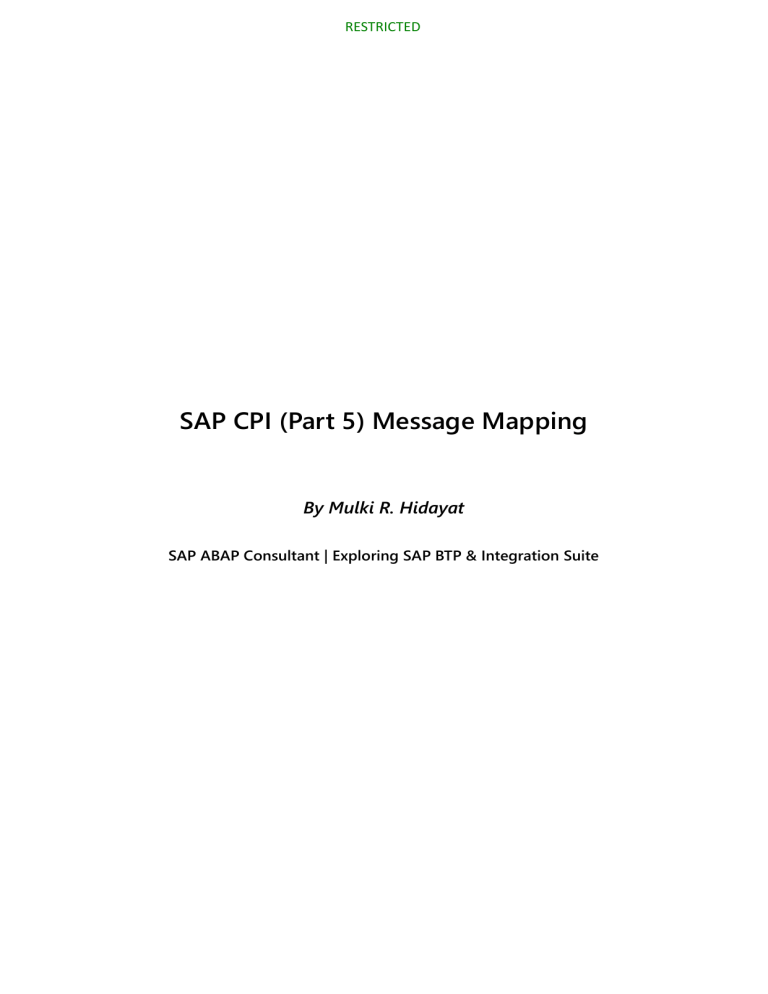 SAP CPI Message Mapping Tutorial (Part 5)