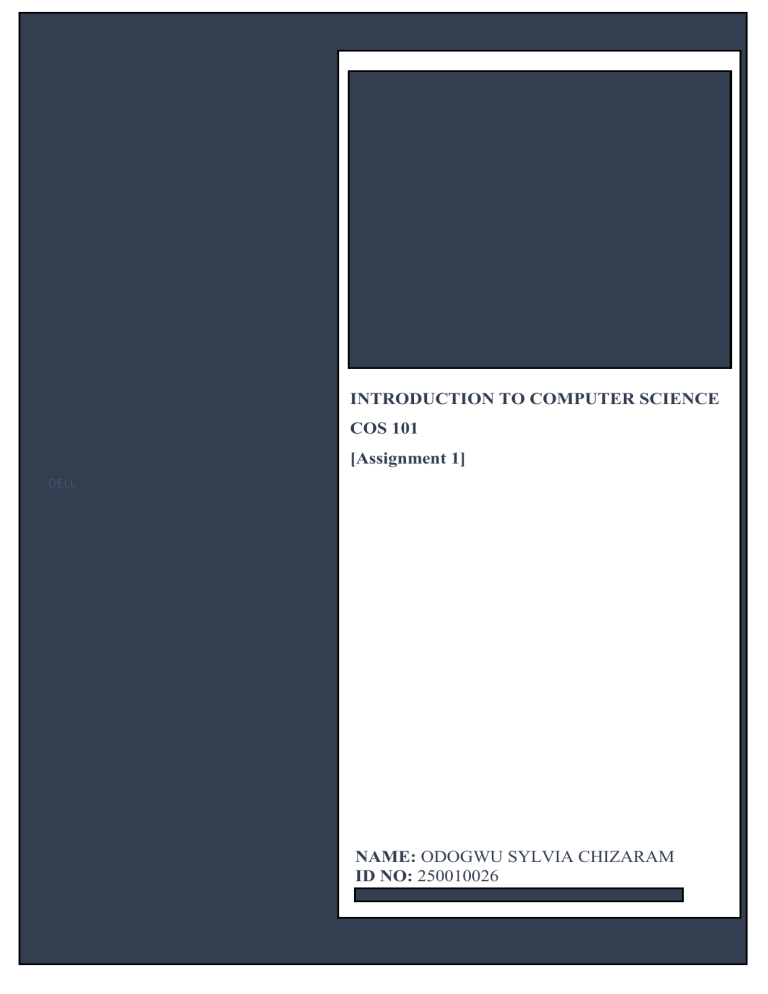 Introduction to Computer Science: Biometric Input Devices Assignment