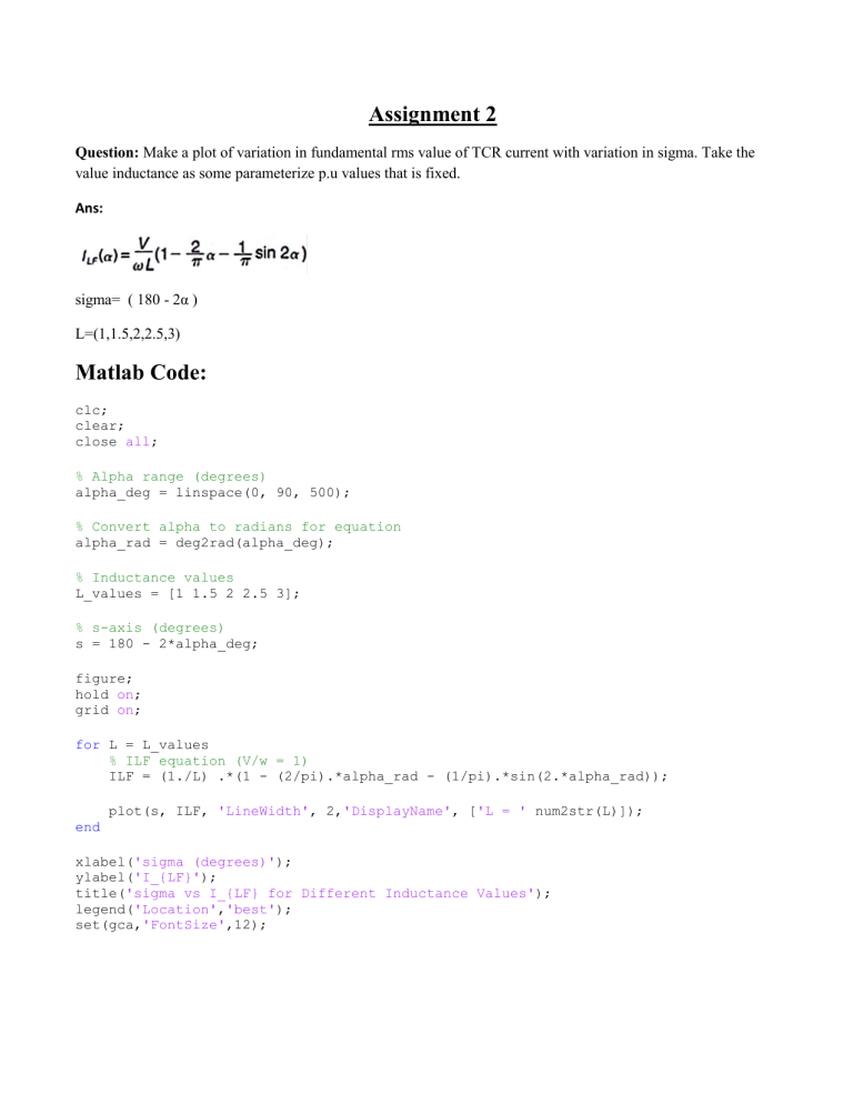 TCR Current Plot Assignment: MATLAB Code