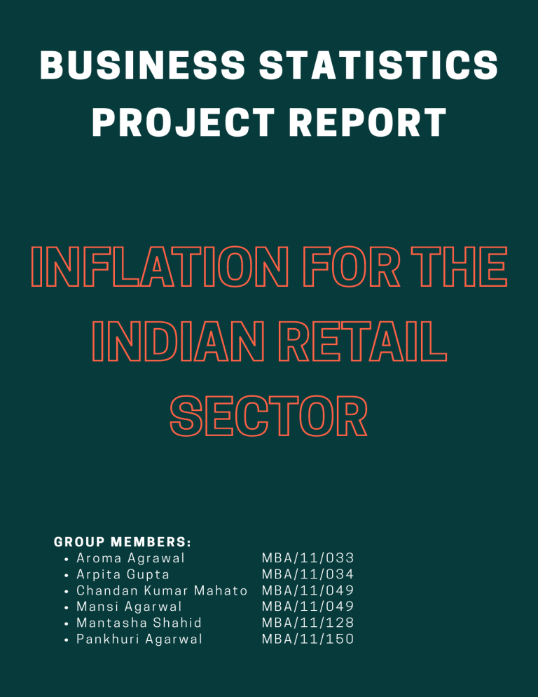Inflation for the Indian Retail Sector: Project Report
