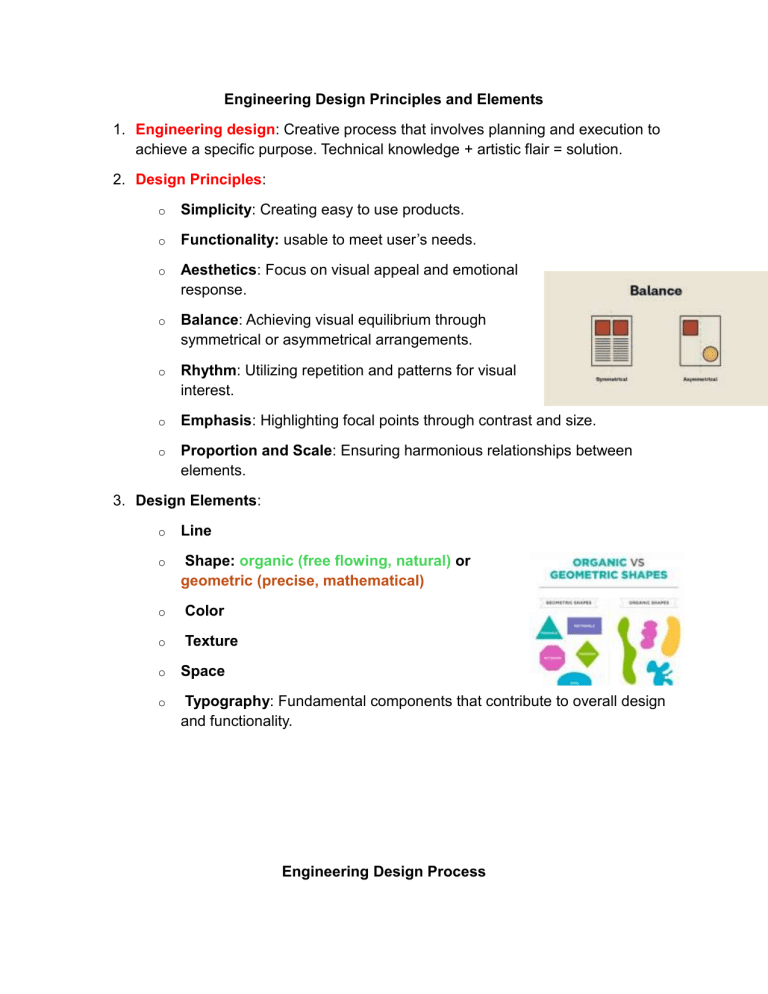 Engineering Design Principles & Elements