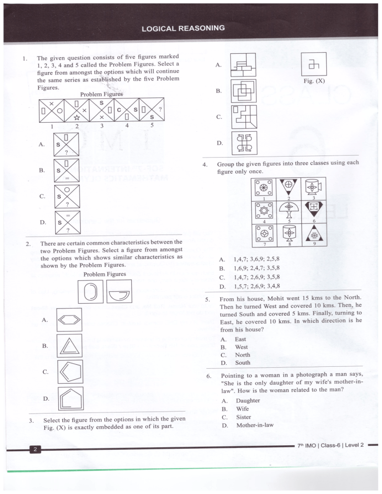 7th IMO Class 6 Level 2 Exam Paper