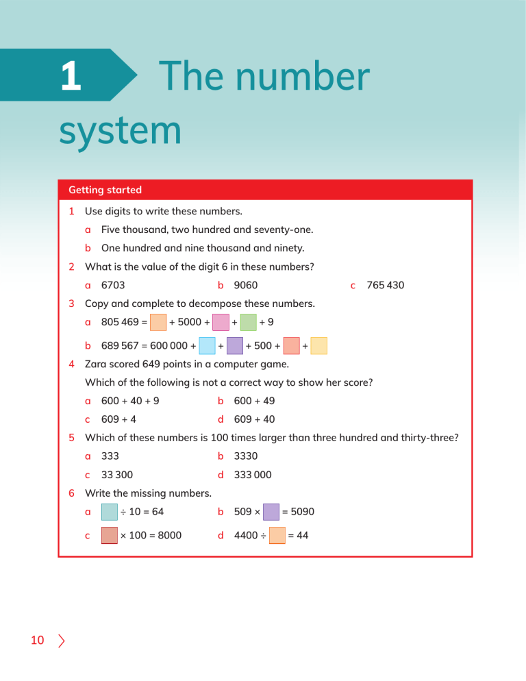 Number System Textbook: Place Value & Decimals