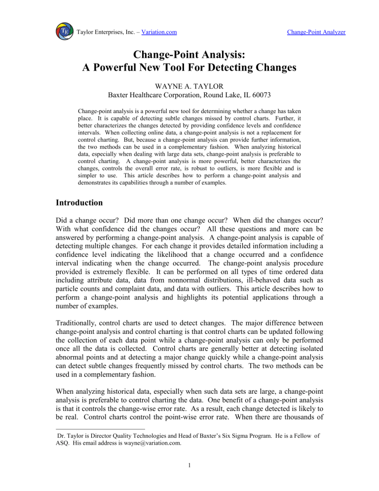 Change-Point Analysis: Detecting Shifts in Data