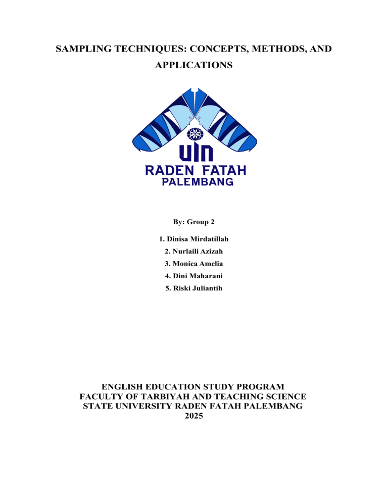 Sampling Techniques: Concepts, Methods, Applications