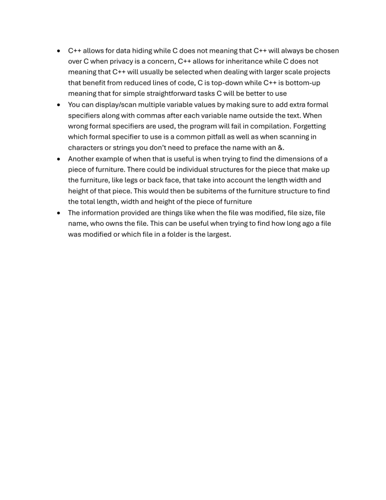 C++ vs C Programming: Variable Scanning & Structures