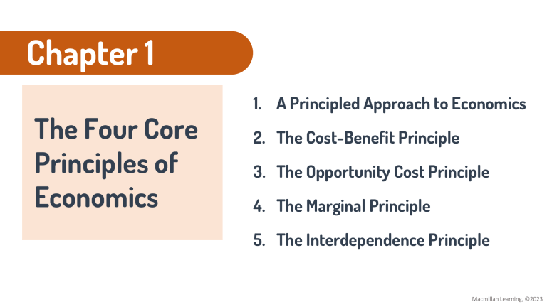 Chapter 1: Four Core Principles of Economics