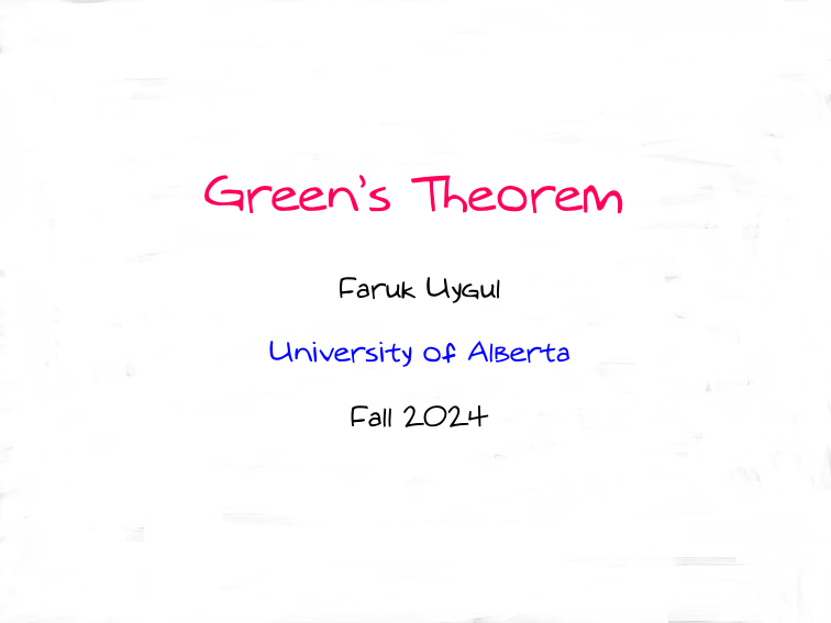 Green's Theorem Lecture Notes
