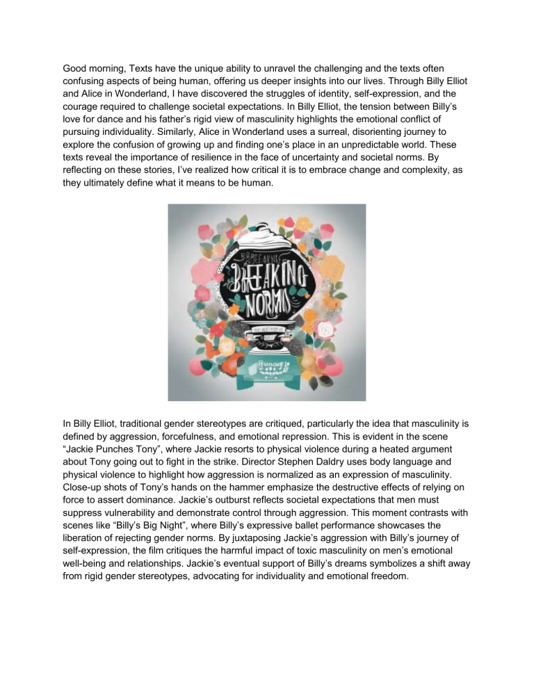 Billy Elliot & Alice in Wonderland: Gender Norms Analysis
