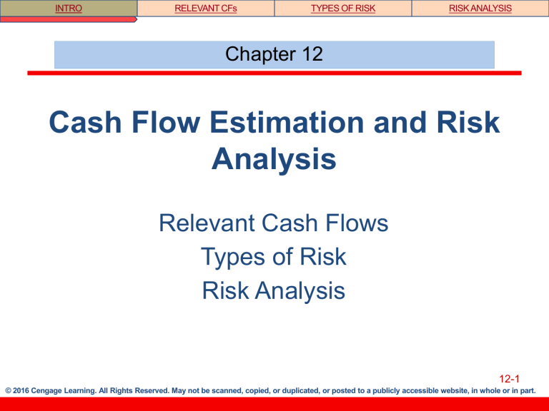 Chapter 12: Cash Flow Estimation and Risk Analysis