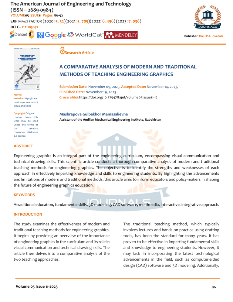 Comparative Analysis of Modern vs Traditional Engineering Graphics Teaching