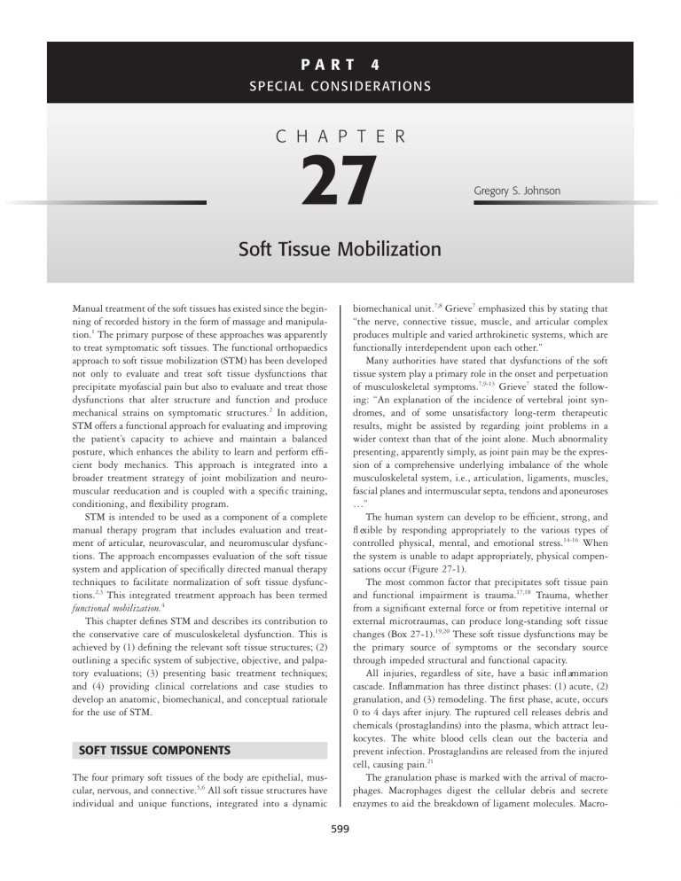 Soft Tissue Mobilization Chapter 27 Orthopedic Physical Therapy