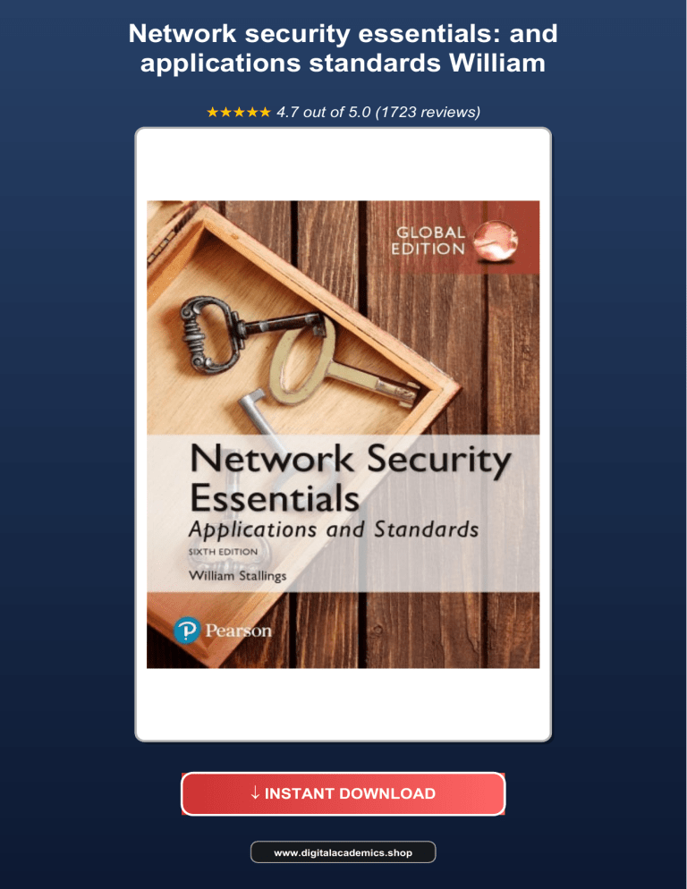 Network Security Essentials: Applications and Standards Textbook