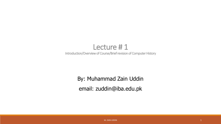 Lecture 1: Parallel and Distributed Computing