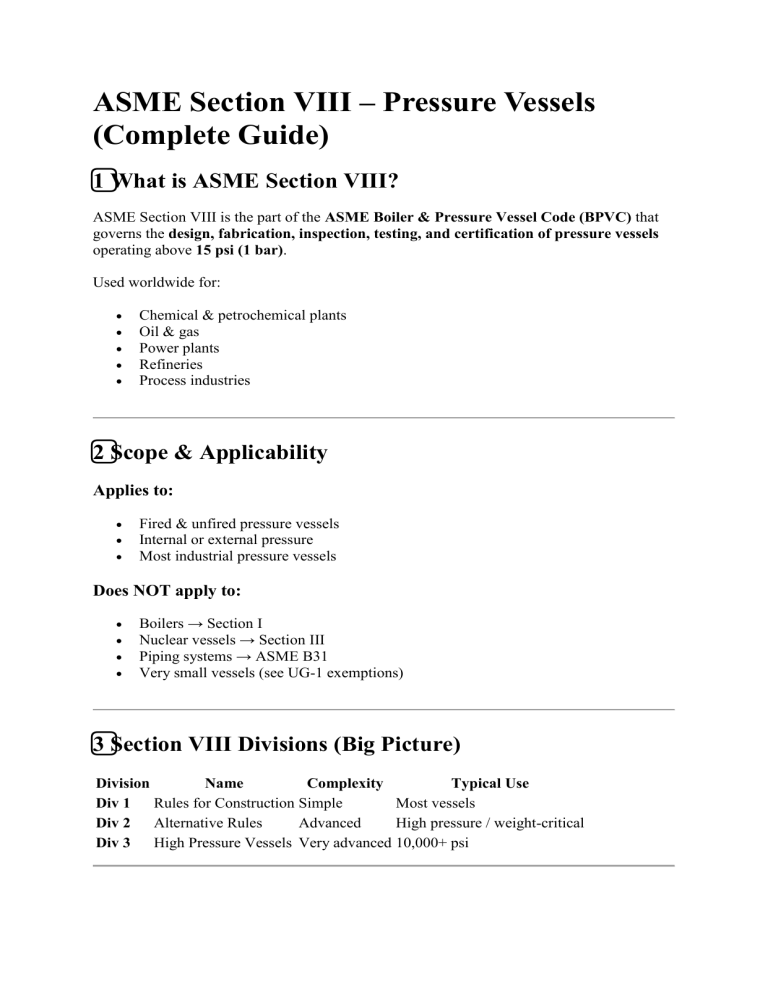 Vodič za ASME Section VIII posude pod pritiskom