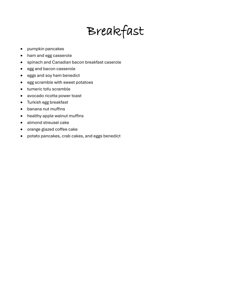 Breakfast Recipes: A Collection of Morning Meals